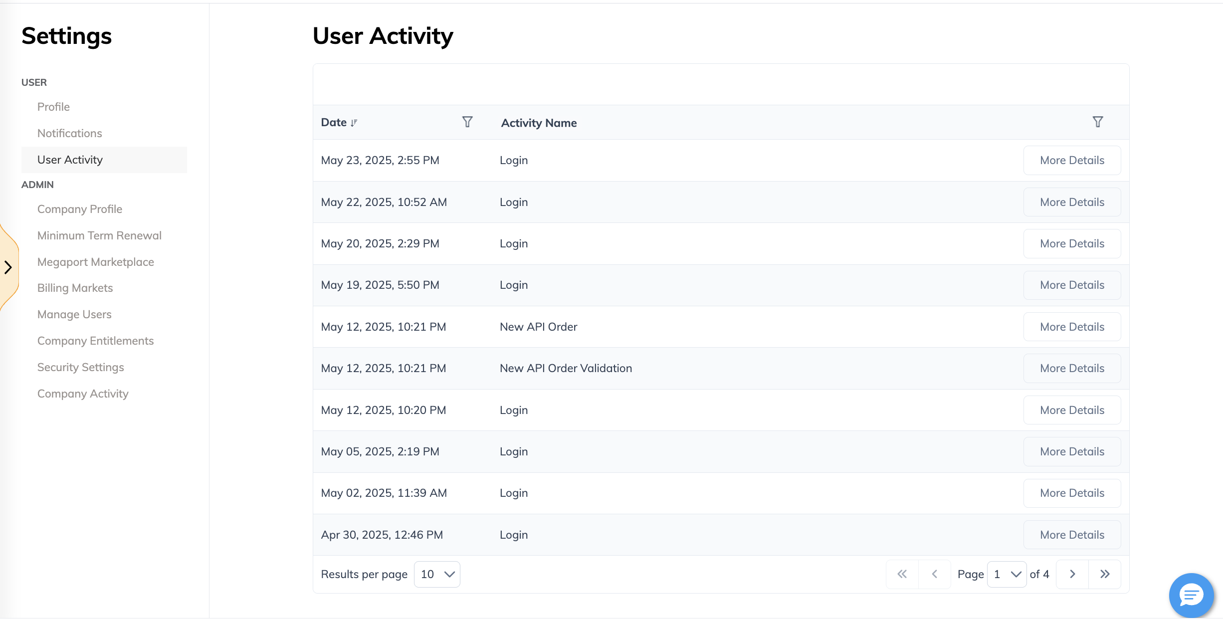 Viewing Activity Logs - Partner Portal Documentation