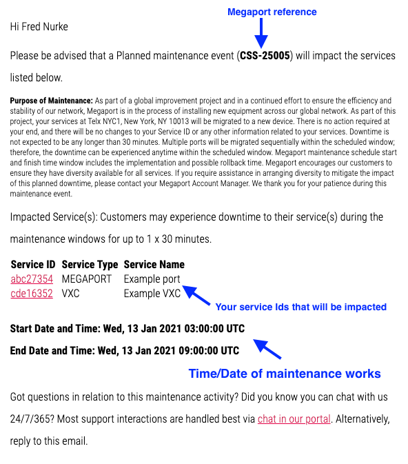 Network Maintenance Vantage Transact Documentation